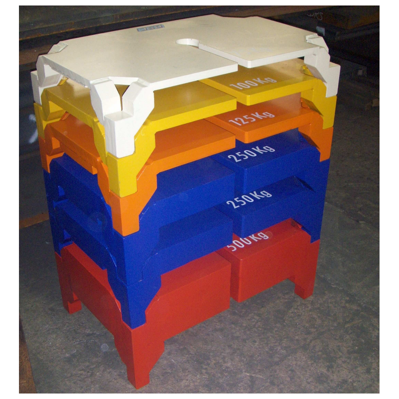 Gueuse de contrôle en acier charge 100 kg empilable elingable