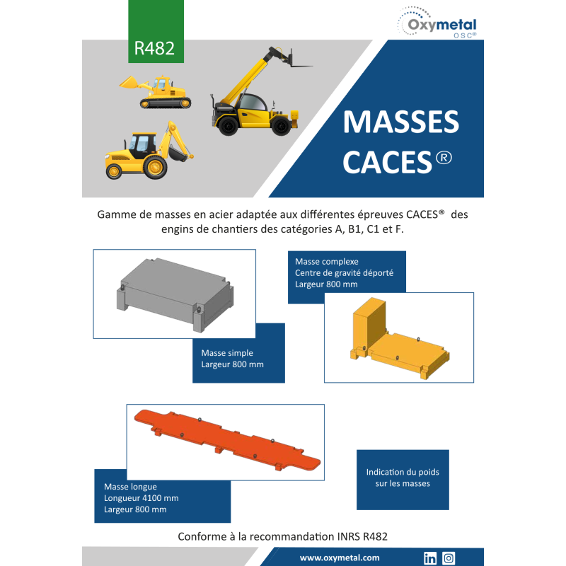 Gueuse de contrôle Charge 2500 kg en acier empilable elingable