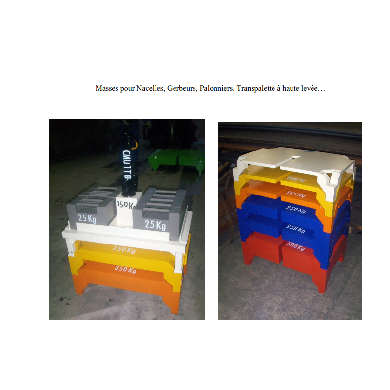 Gueuse de contrôle en acier charge 300 kg empilable elingable