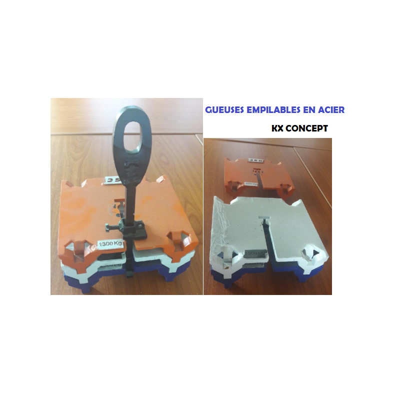 Gueuse de contrôle en acier 4000 kg empilable élingable