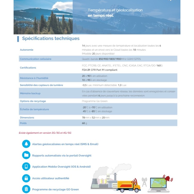 Enregistreur connecté EMERSON GO REAL XL 2G/3G : température Humidité ...