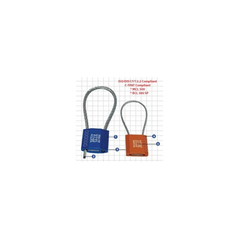 Scellé de sécurité câble numérotés Largeur 2.5 mm Longueur 250 mm ...