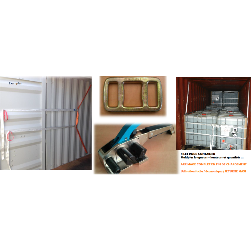 Filet d'arrimage pour conteneur maritime high cube 2m70