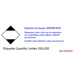 Étiquette adhésive Transport produits dangereux ADR Quantité Limitée ...